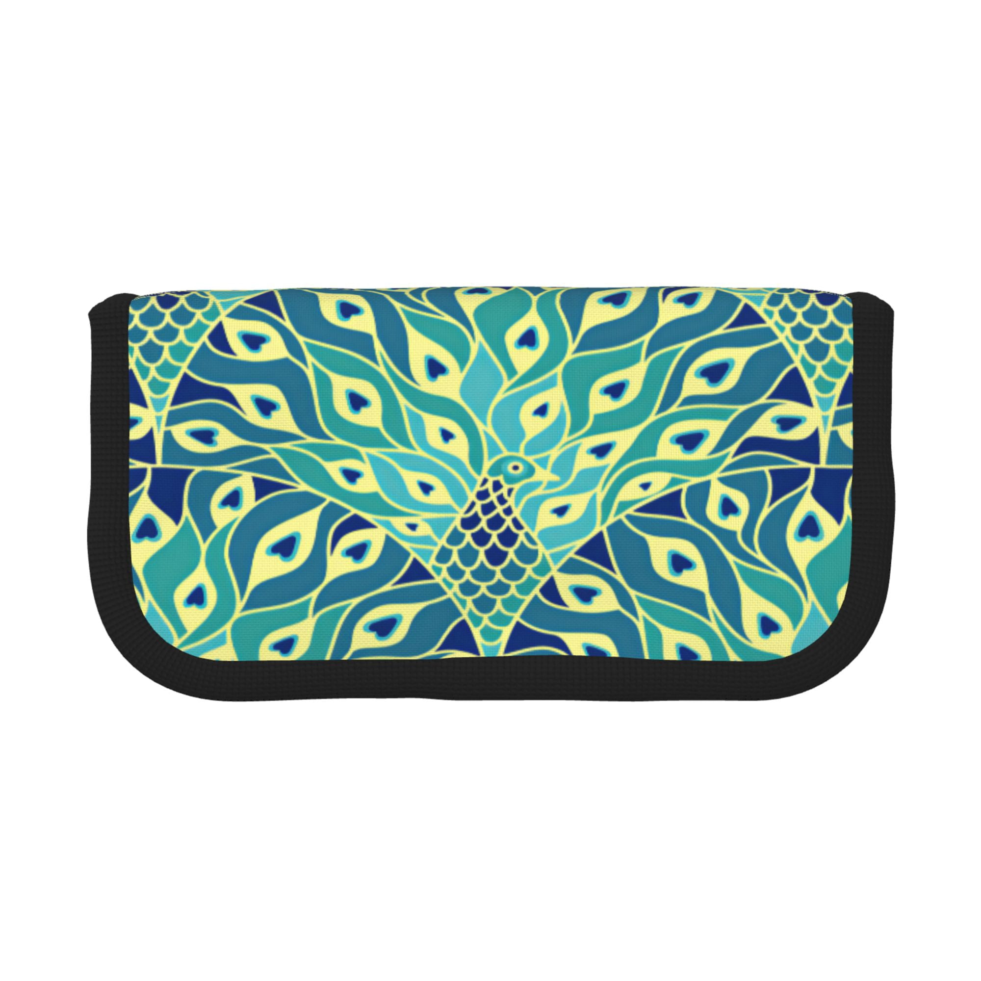 Canvas Pen Case Peacock Art Deco Large Capacity Pencil Pouch Office ...
