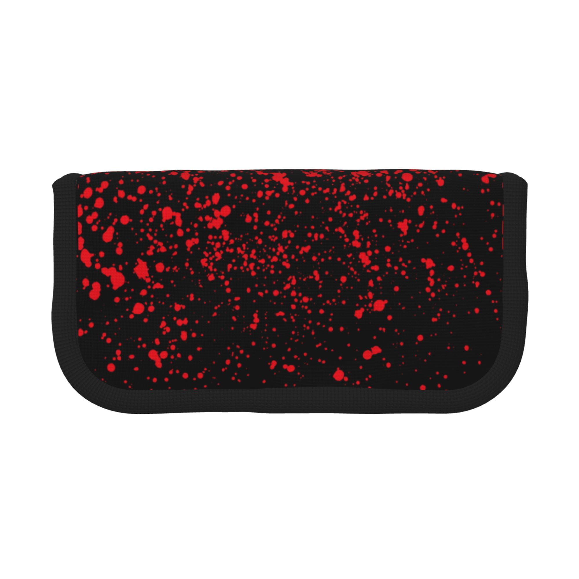 Canvas Pen Case Red Dot Background Large Capacity Pencil Pouch Office ...
