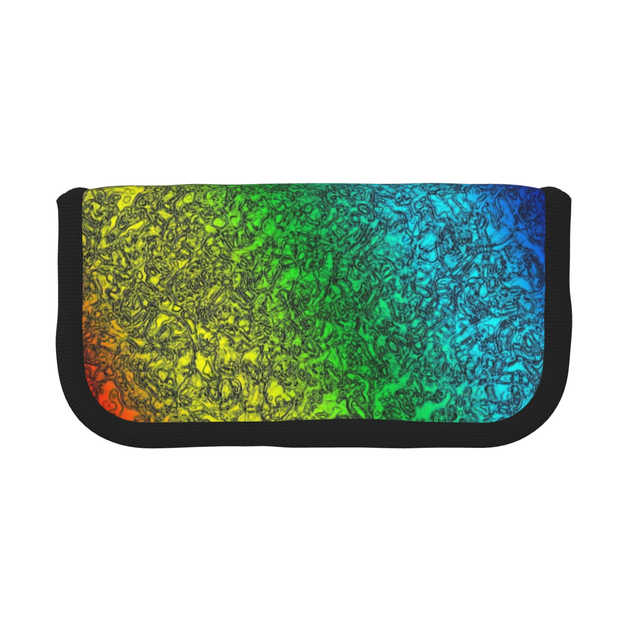 Canvas Pen Case Water-Abstract-Rainbow-Wallpapers Large Capacity Pencil ...