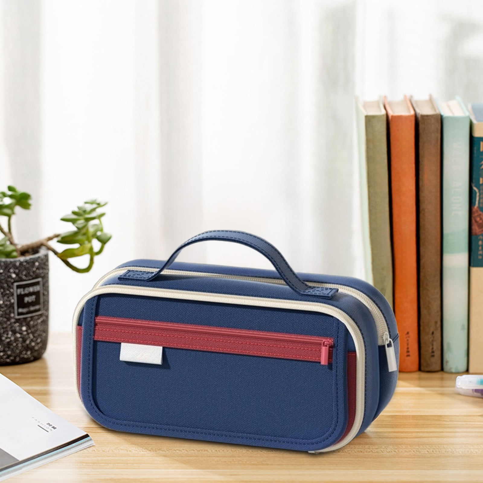 Canvas Pen Case1PC,Large Capacity Pencil Box8.46x4.33x3.35in,Multi ...