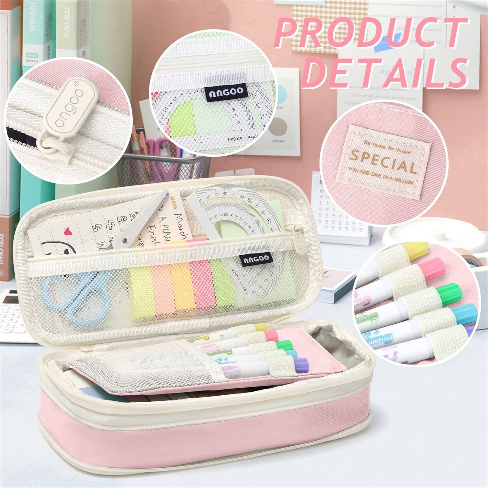 Canvas Pencil Cases, Zipper Pencil Pouch Big Capacity Special Pencil ...