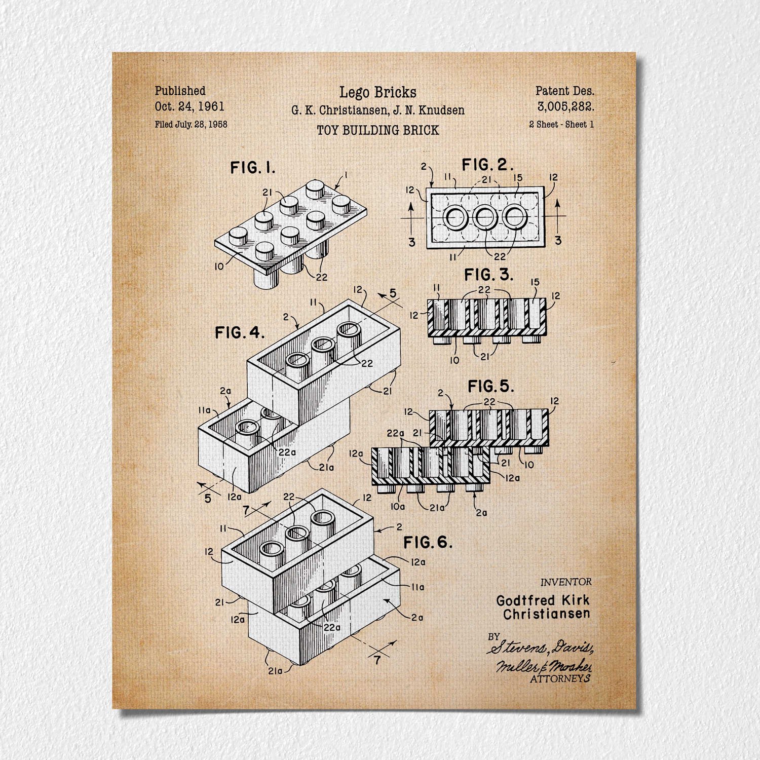 Canvas Poster, Interlocking Bricks Room Decor Poster Print, Ready To ...