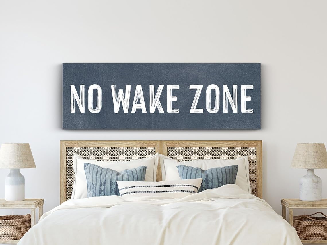Canvas Poster No Wake Zone Sign Wall Art Painting Print Blue Poster ...