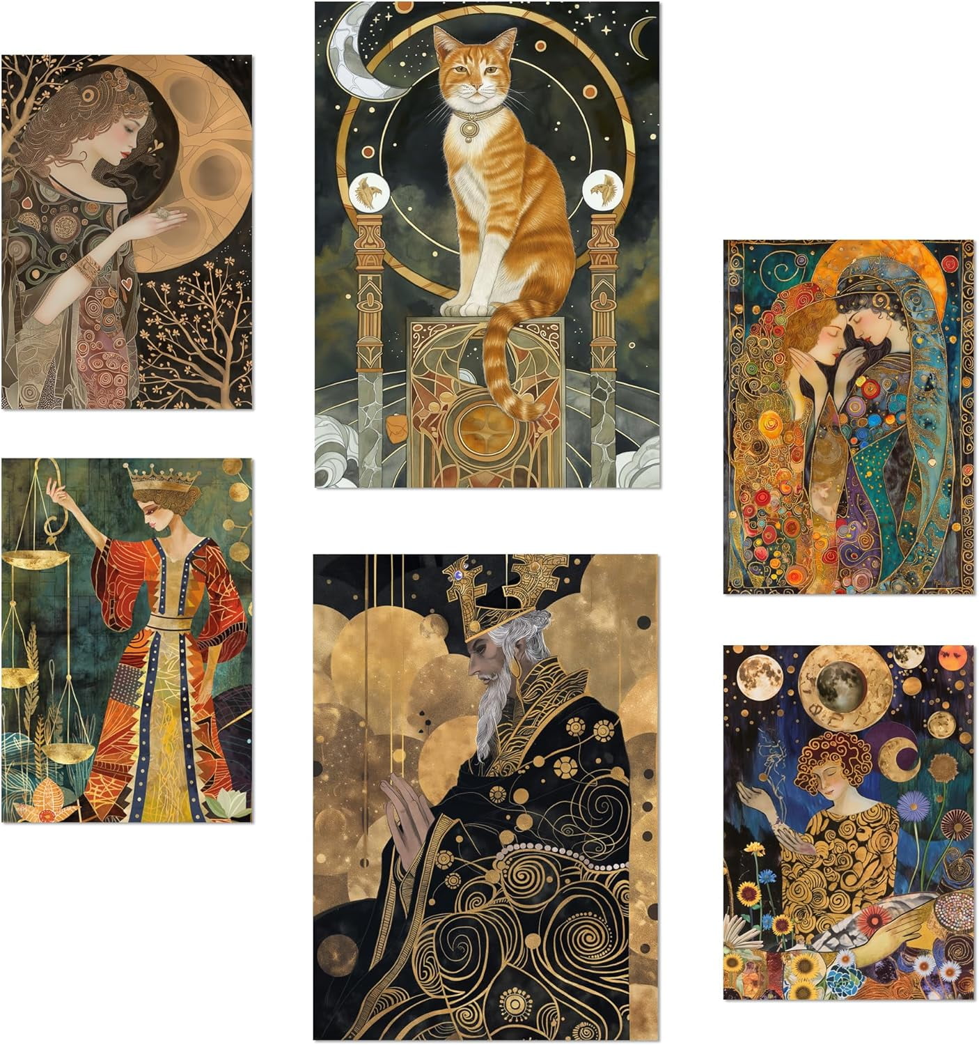 Canvas Poster Unframed Set of 6 Tarot Cards Cartomancy Arcana Posters ...