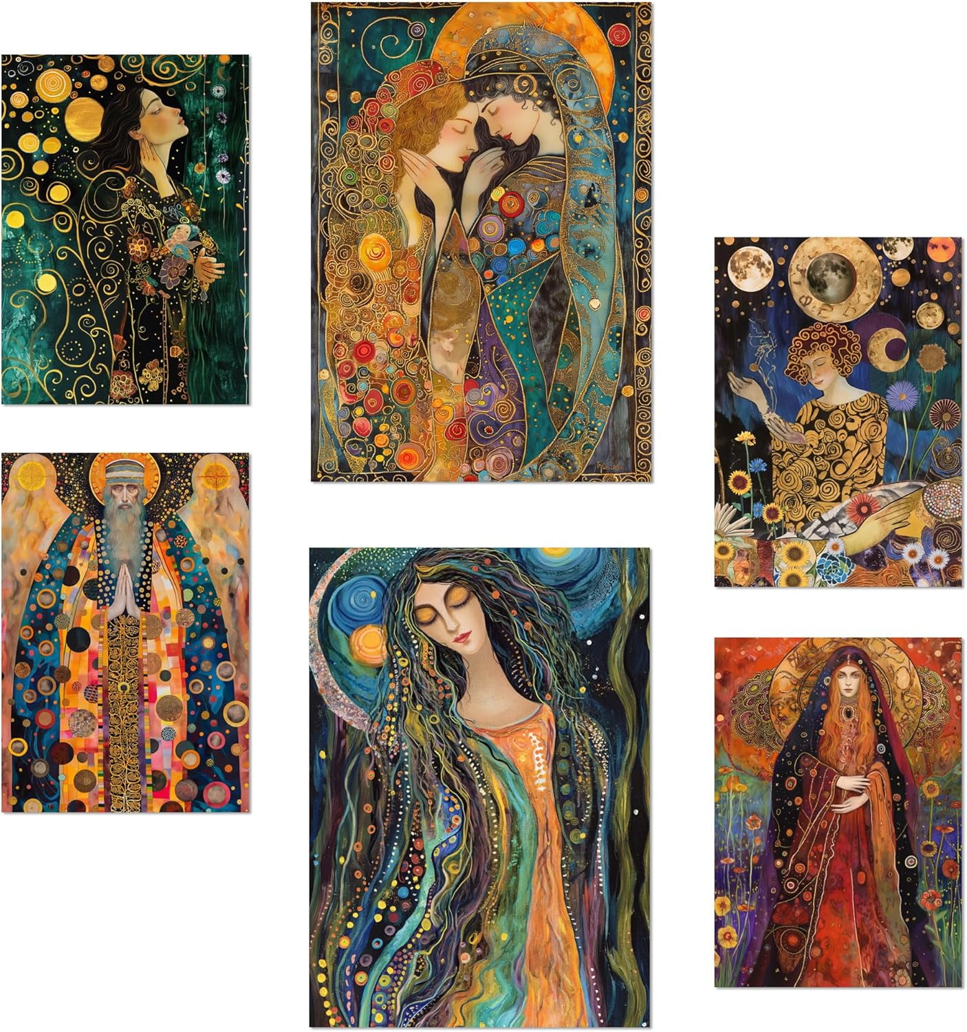 Canvas Poster UnframedSet of 6 Tarot Cards Arkan Posters with Design Illustrations to Decorate ...