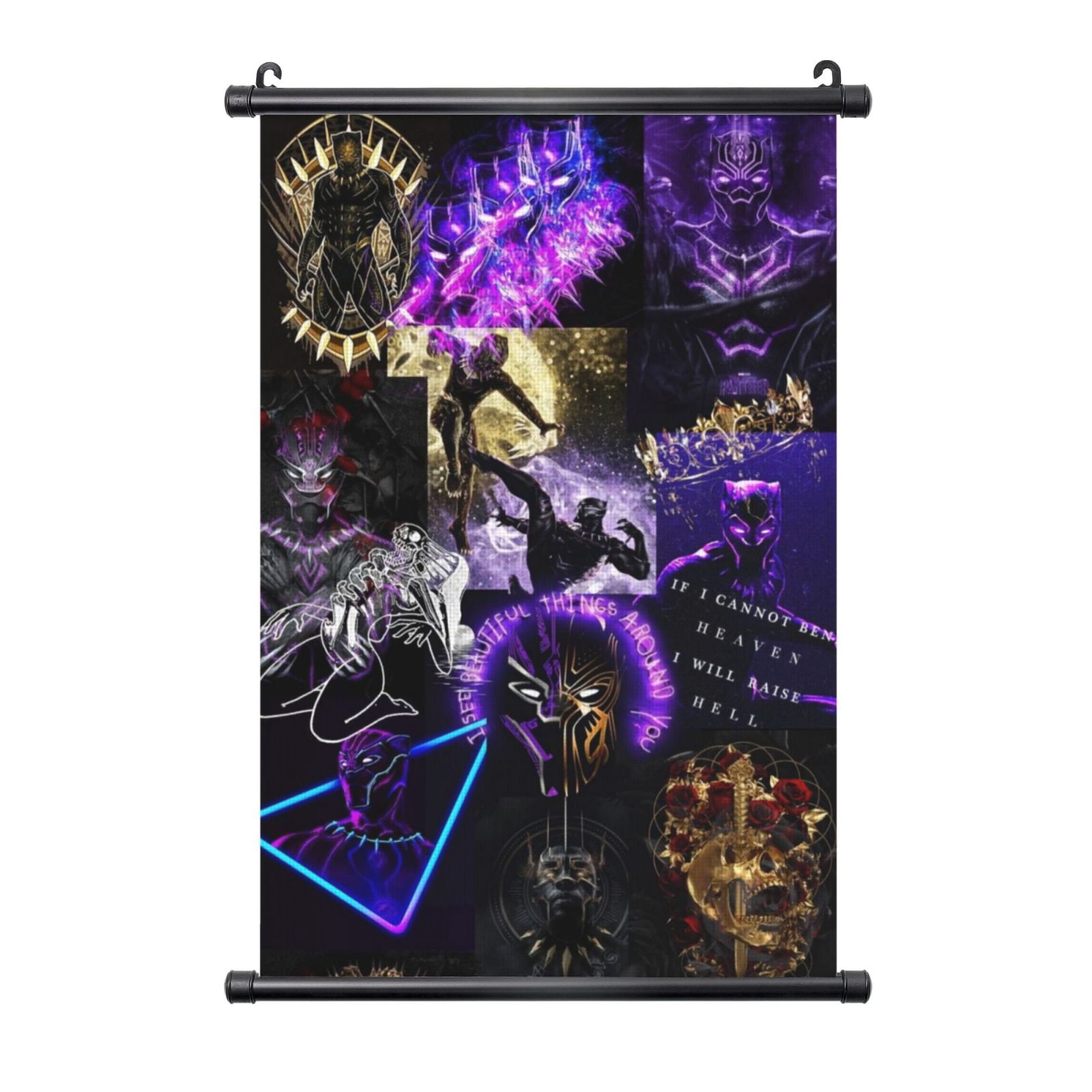 Canvas Poster Wall Artwork, Black Panther Shaft Hanging Banner With ...