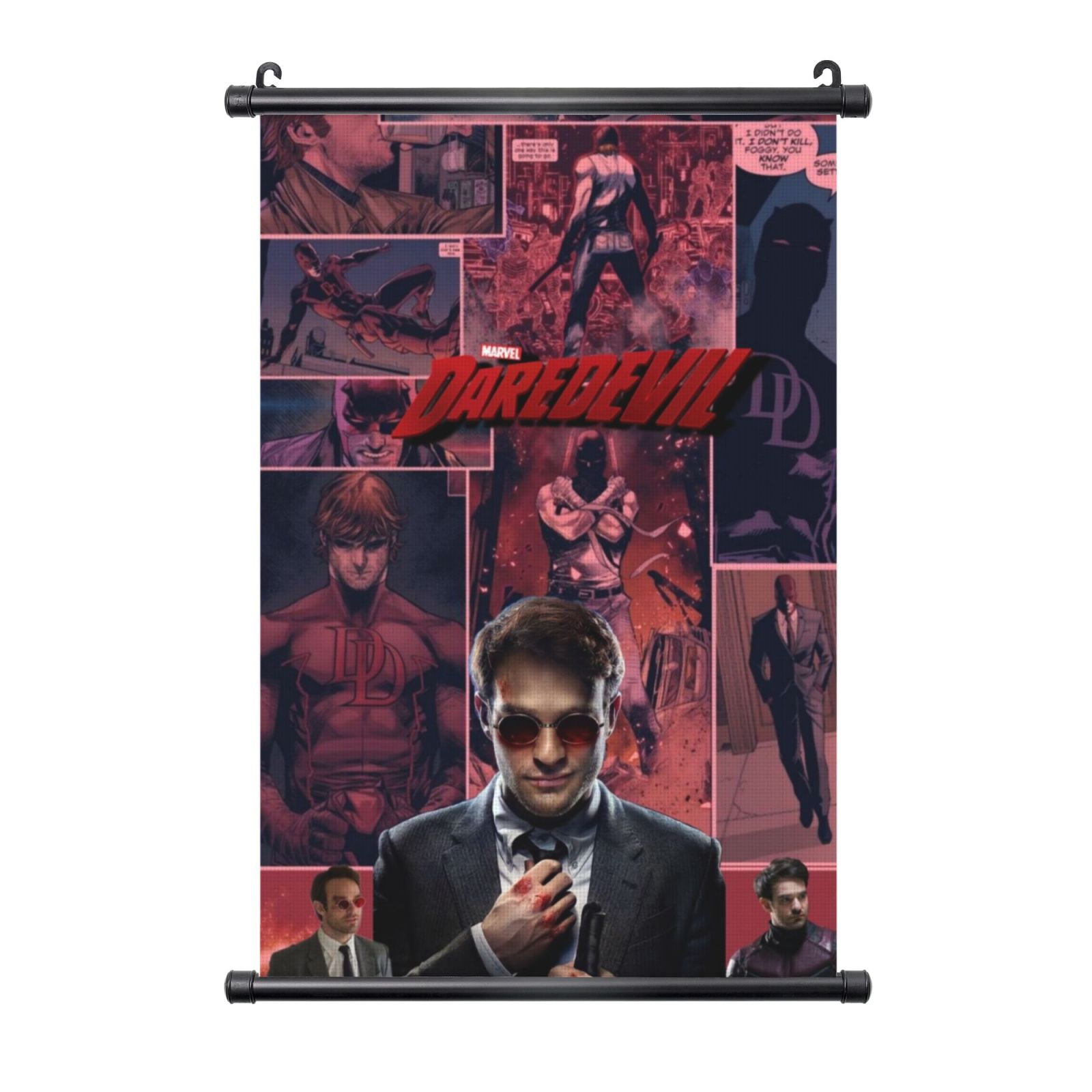 Canvas Poster Wall Artwork, Daredevil Shaft Hanging Banner With Frame ...