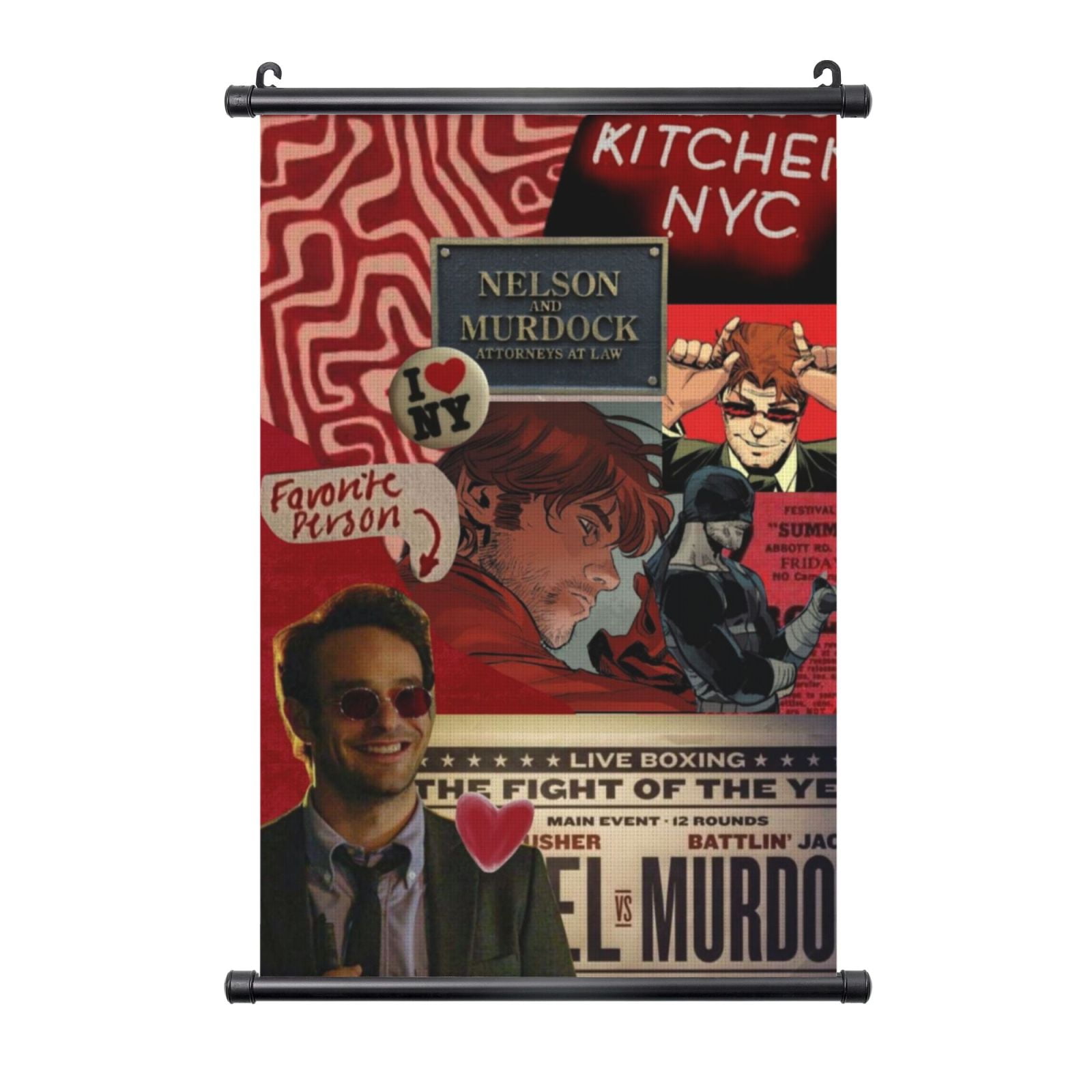 Canvas Poster Wall Artwork, Daredevil Shaft Hanging Banner With Frame ...