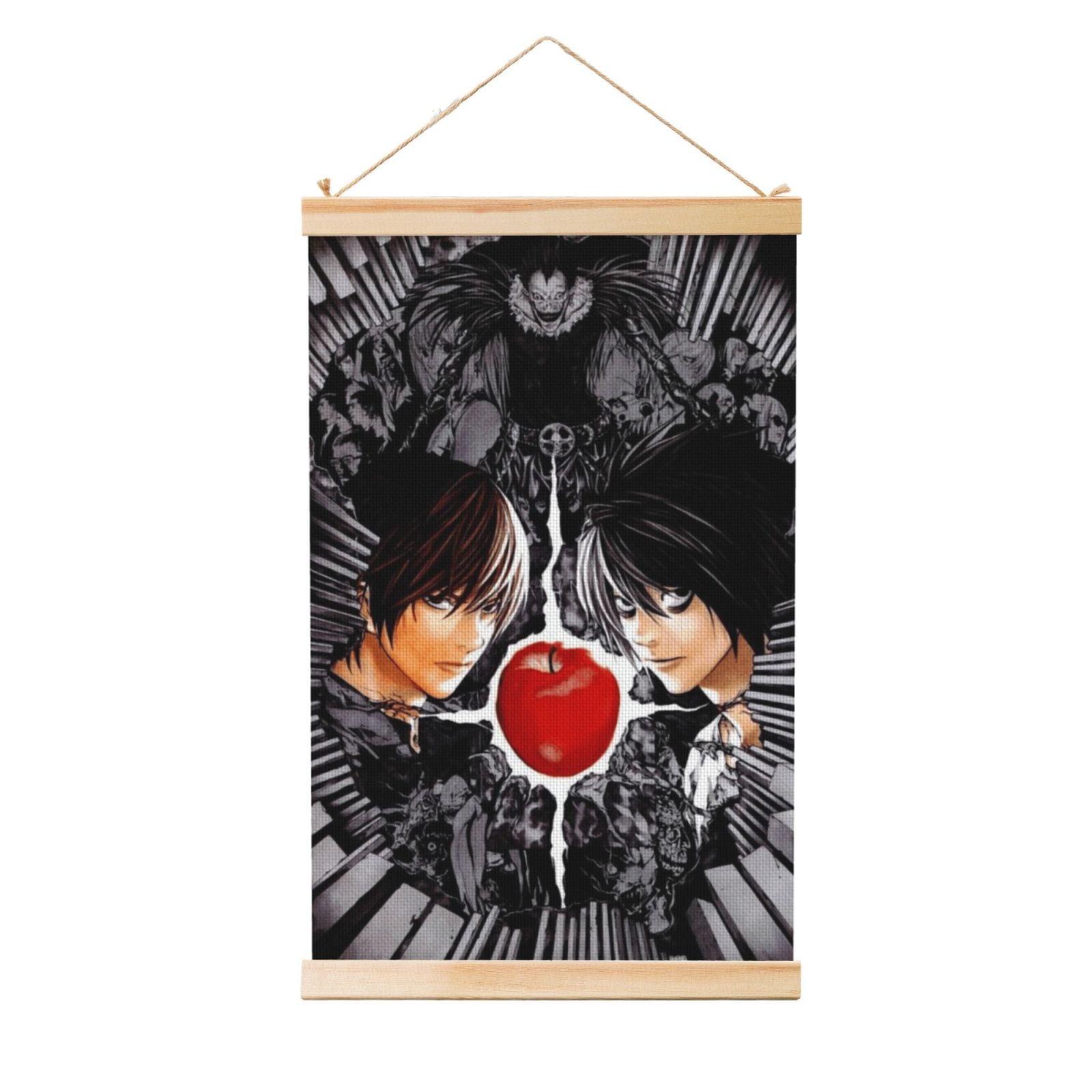 Canvas Poster Wall Artwork Death Note Shaft Hanging Banner With Wooden ...