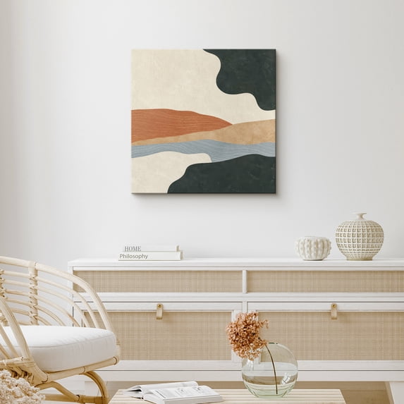 Canvas Print Abstract River Landscape Wall Art Boho Artwork Decoration ...