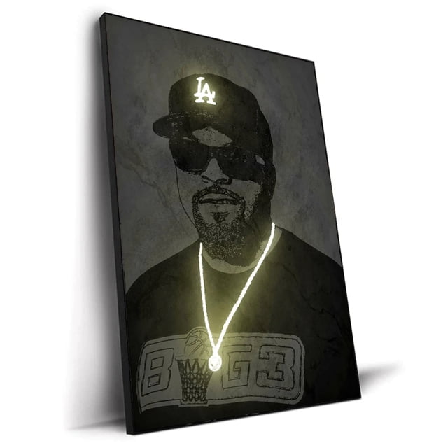 Canvas Print Art Poster Abstract Neon Design Rapper Star Canvas ...