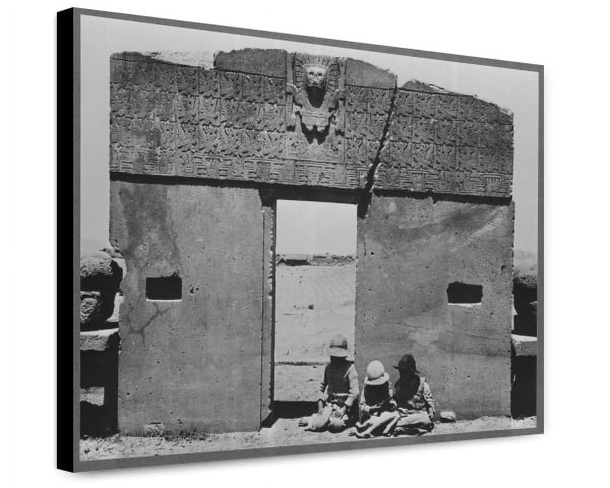 Canvas Print: Calendar Gate, Ruins Of The Puerta Del Sol, Tiahuanaco ...