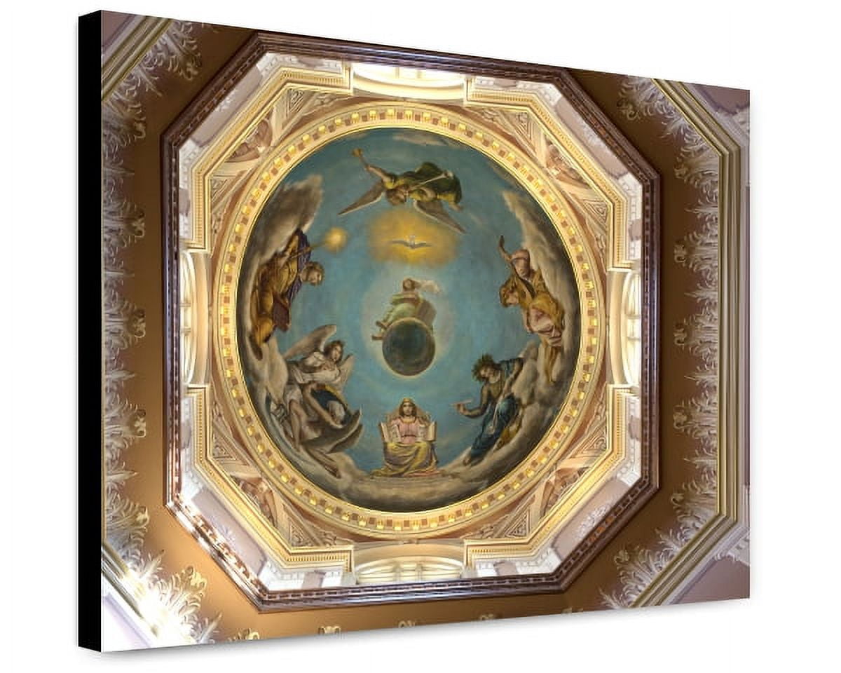 Canvas Print: Ceiling Mural In Dome At The University Of Notre Dame, A ...