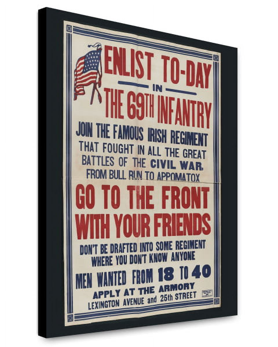 Canvas Print: Enlist To-Day In The 69th Infantry Join The Famous Irish ...