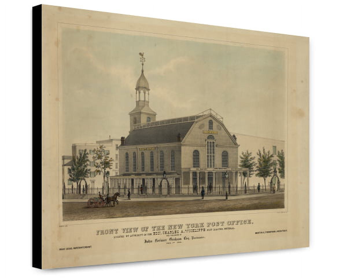Canvas Print: Front View Of The New York Post Office, Located By ...