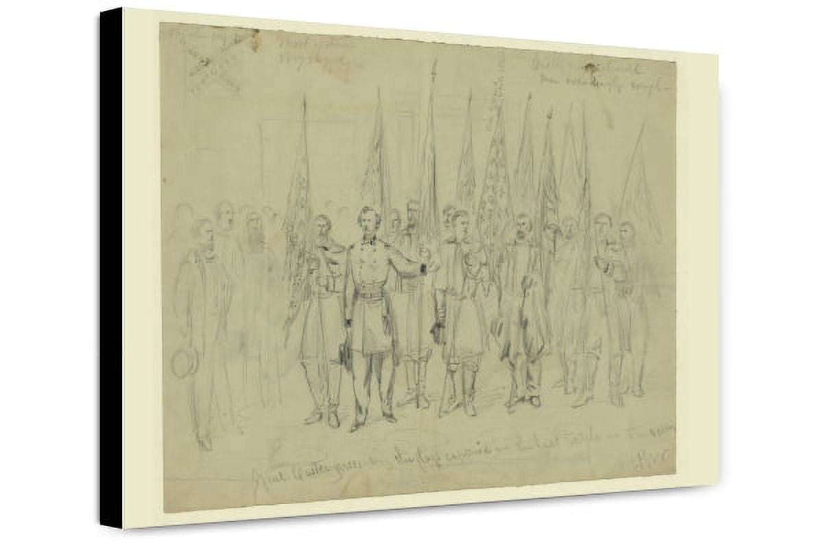 Canvas Print: Genl. Custer Presenting The Flags Captured In The Last ...