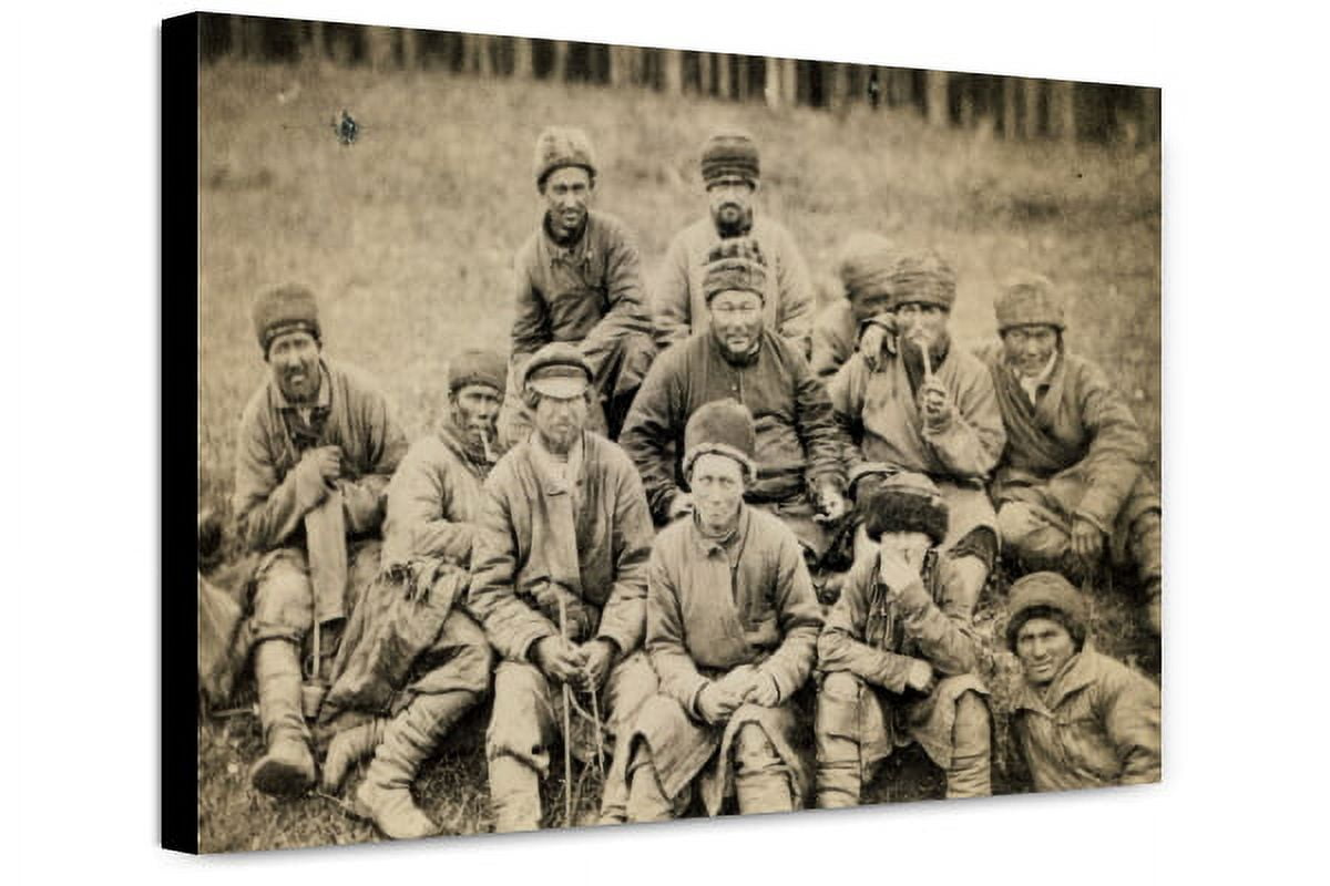 Canvas Print: Group Portrait Of Convicts Seated In A Field, circa 1880 ...