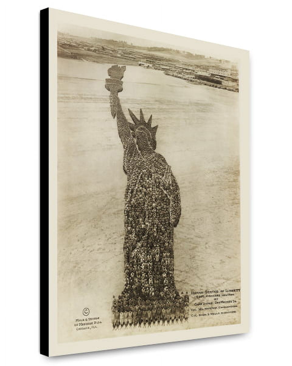 Canvas Print: Human Statue Of Liberty; 18,000 Officers And Men At Camp ...