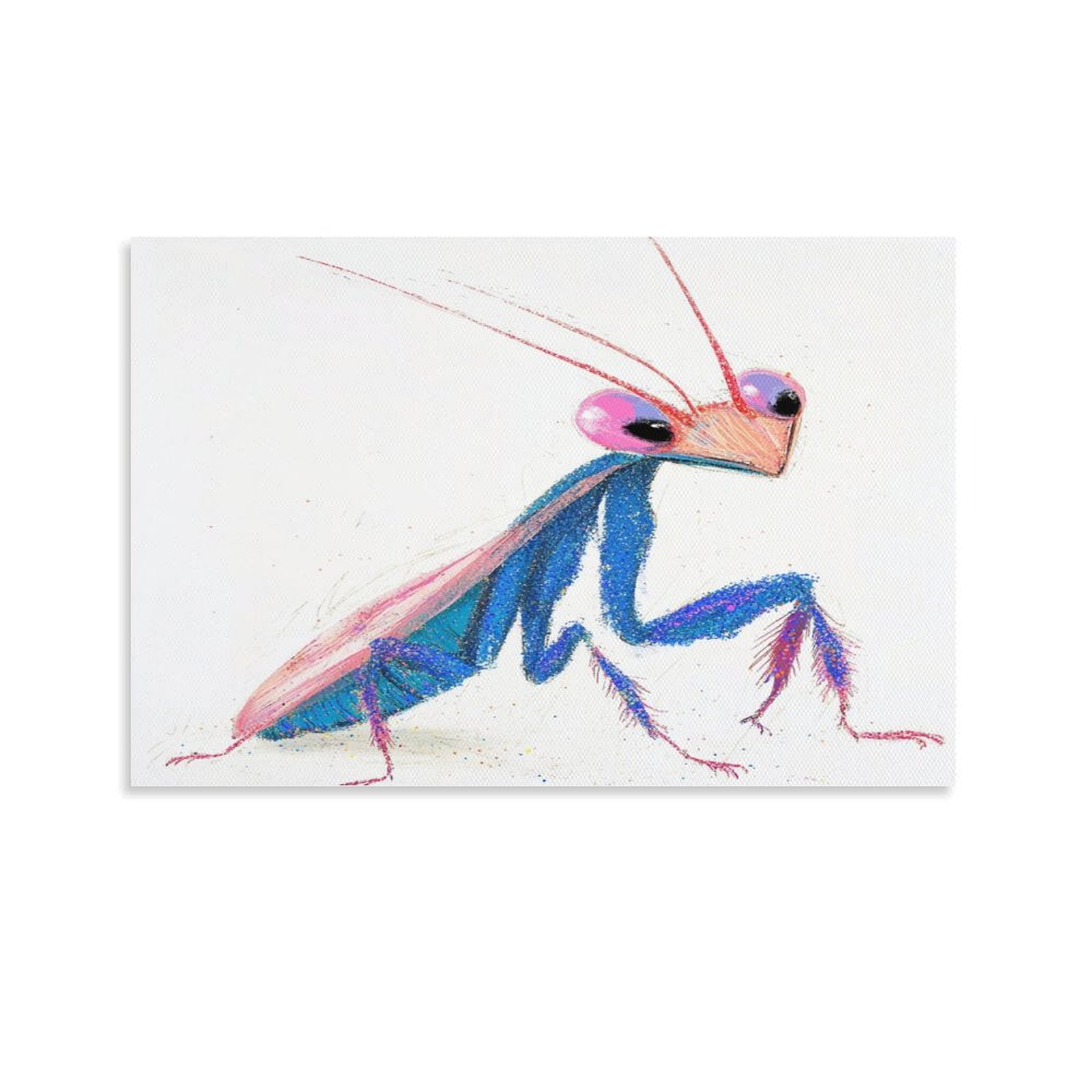 Canvas Print Illustration of A Praying Mantis Wall Art Pictures ...