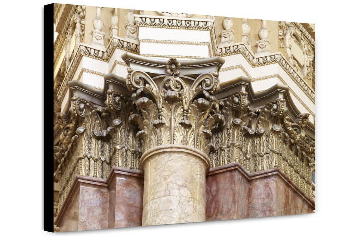 Canvas Print: Main Reading Room. Detail Of Capitals Of Engaged Columns ...