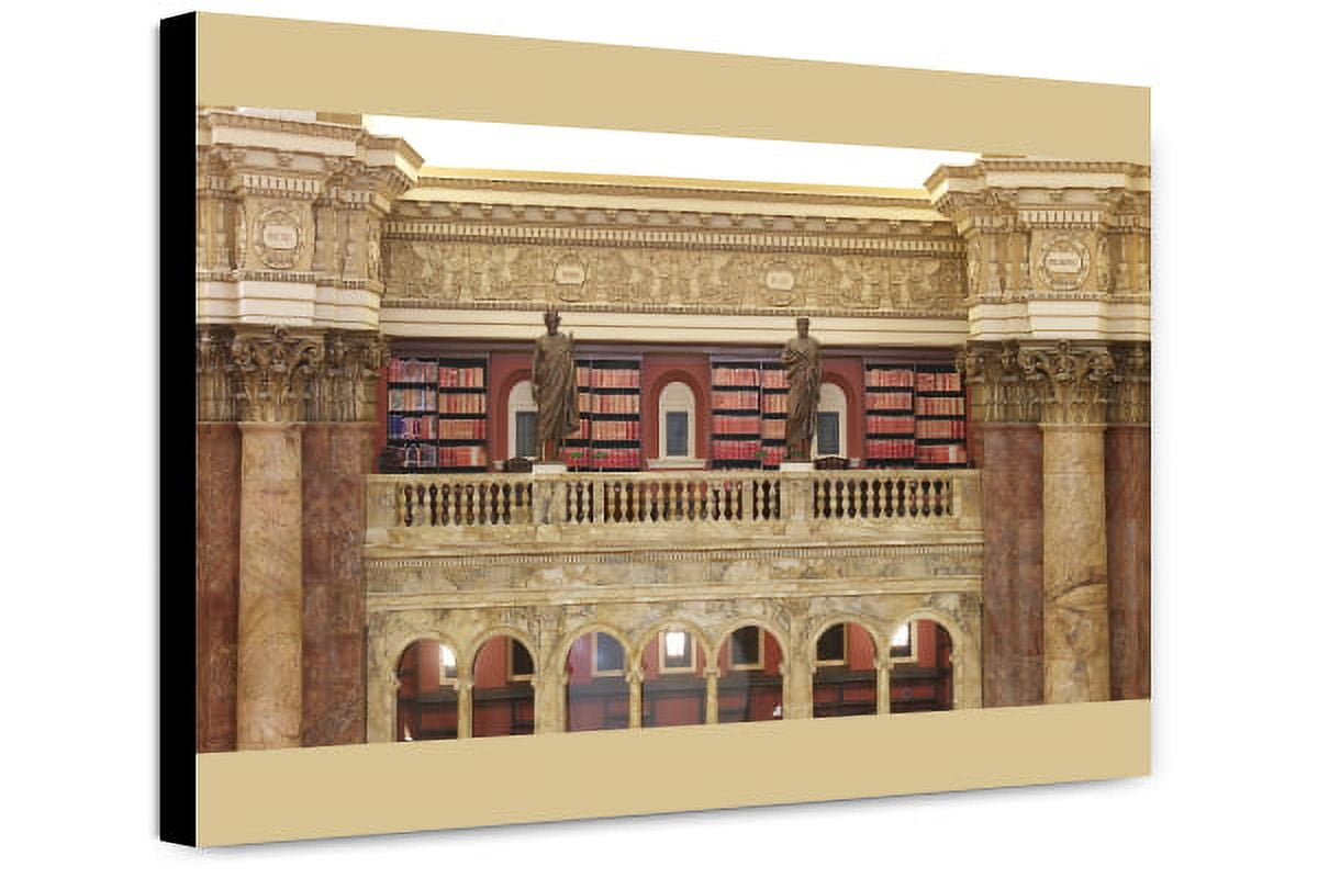 Canvas Print: Main Reading Room. Portrait Statues Of Homer And Plato ...