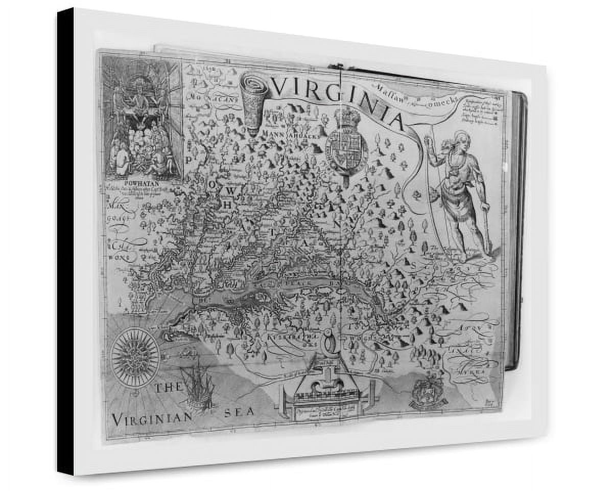 Canvas Print: Map Of Virginia, 1624 - Walmart.com