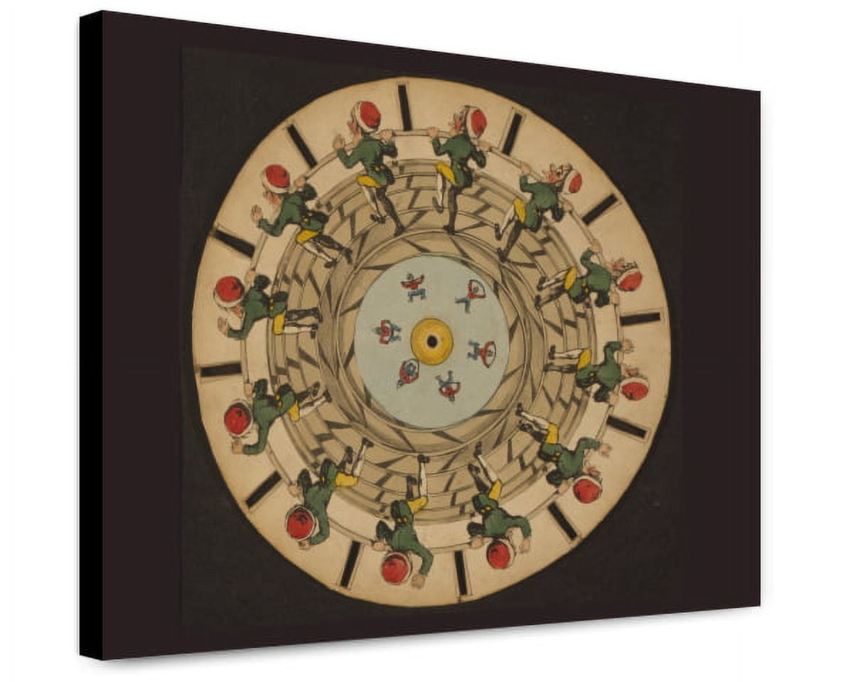 Canvas Print: Optical Illusion Disc With Man Jumping Rope And A Man ...