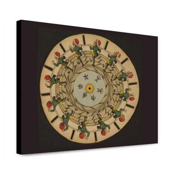Canvas Print: Optical Illusion Disc With Man Jumping Rope And A Man ...