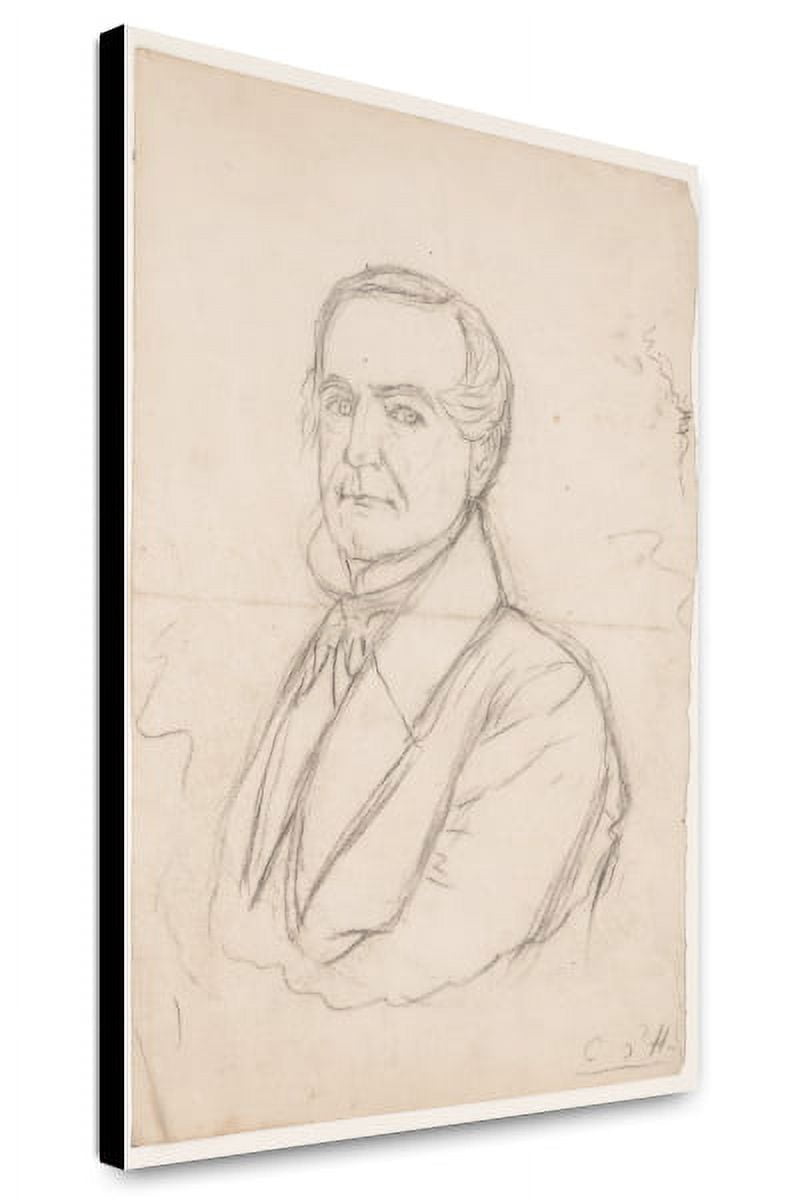 Canvas Print: Sketch Portrait Of A Man. Reclining Figures On Reverse ...