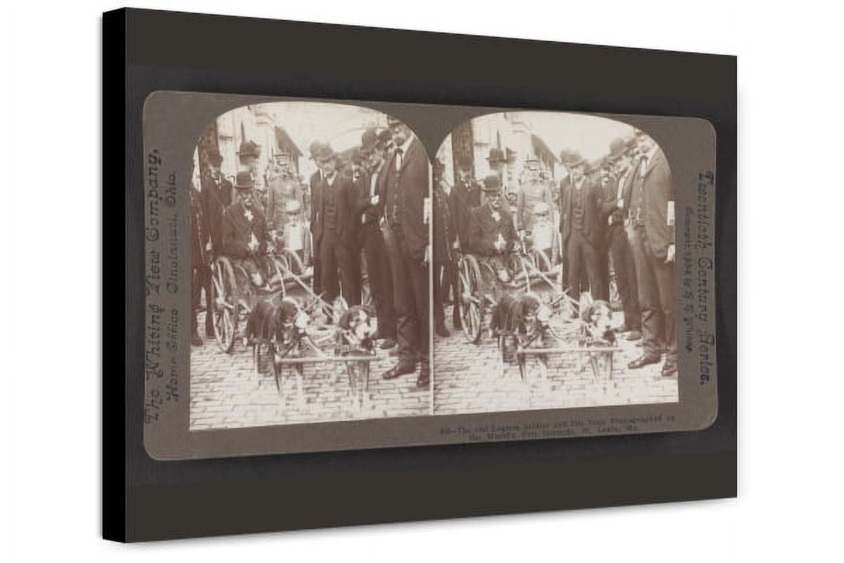 Canvas Print: The Old Legless Soldier And His Dogs Photographed On The ...