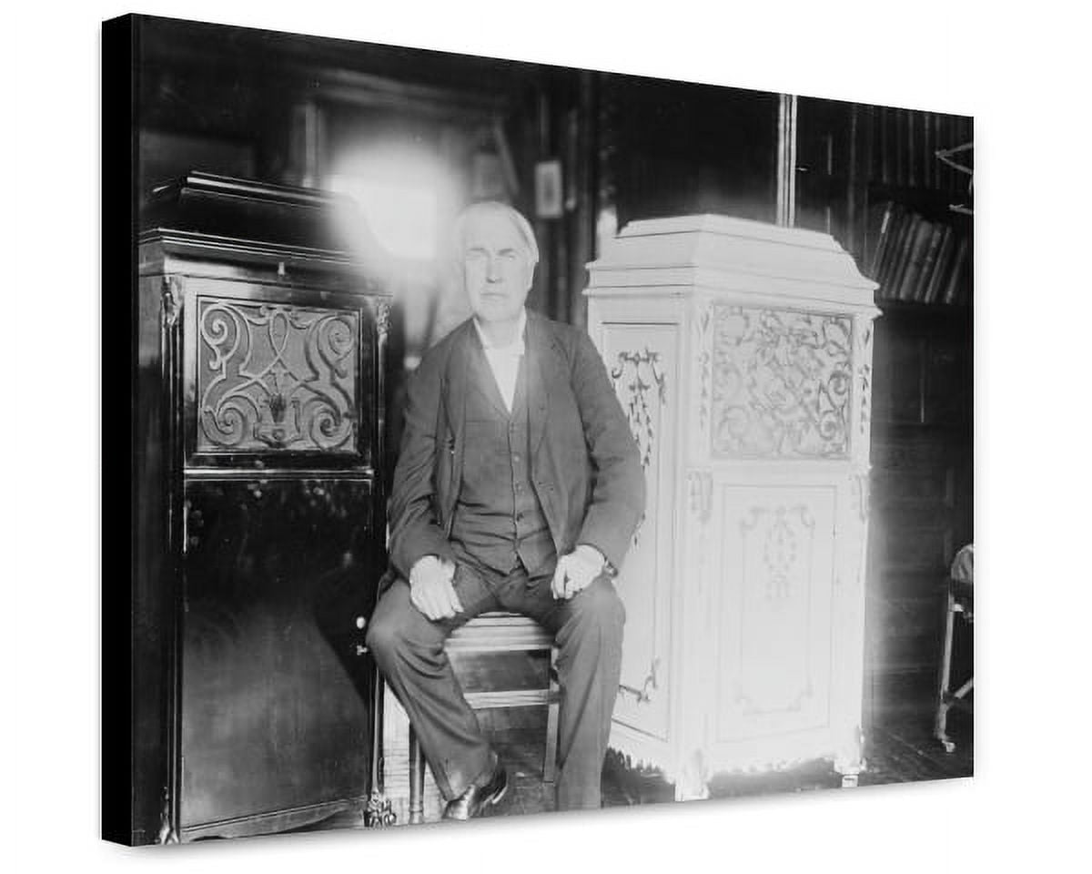 Canvas Print: Thomas Alva Edison, Full-Length Portrait, Seated, Facing ...