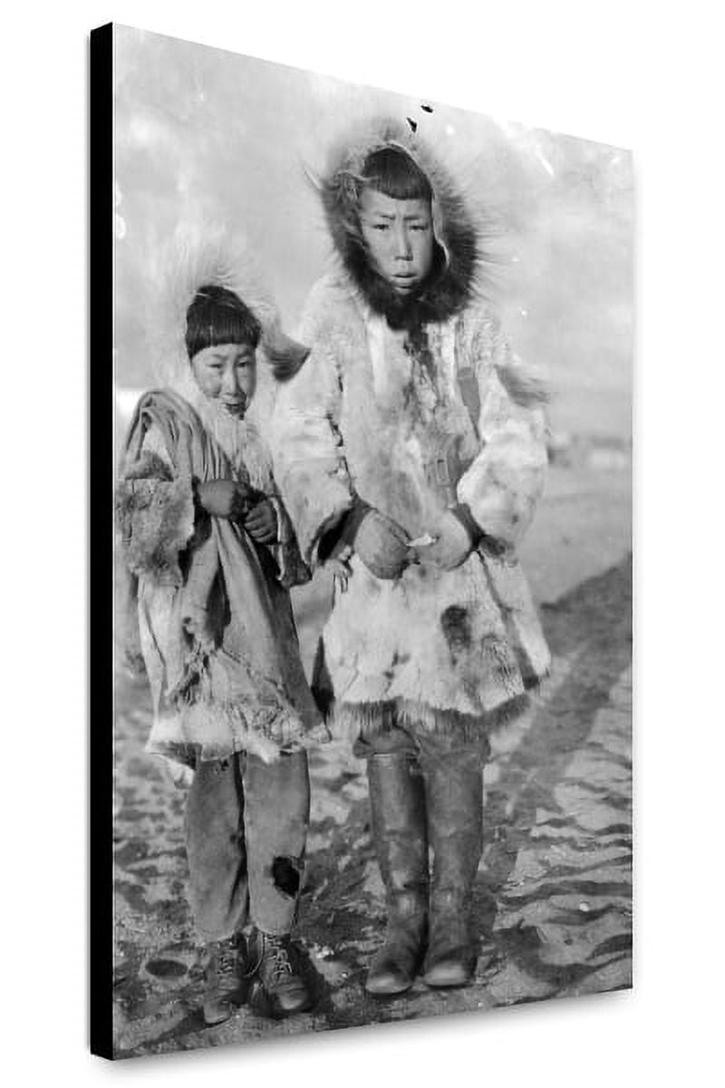 Canvas Print: Two Eskimo Boys On A Windy Day, circa 1900 - Walmart.com