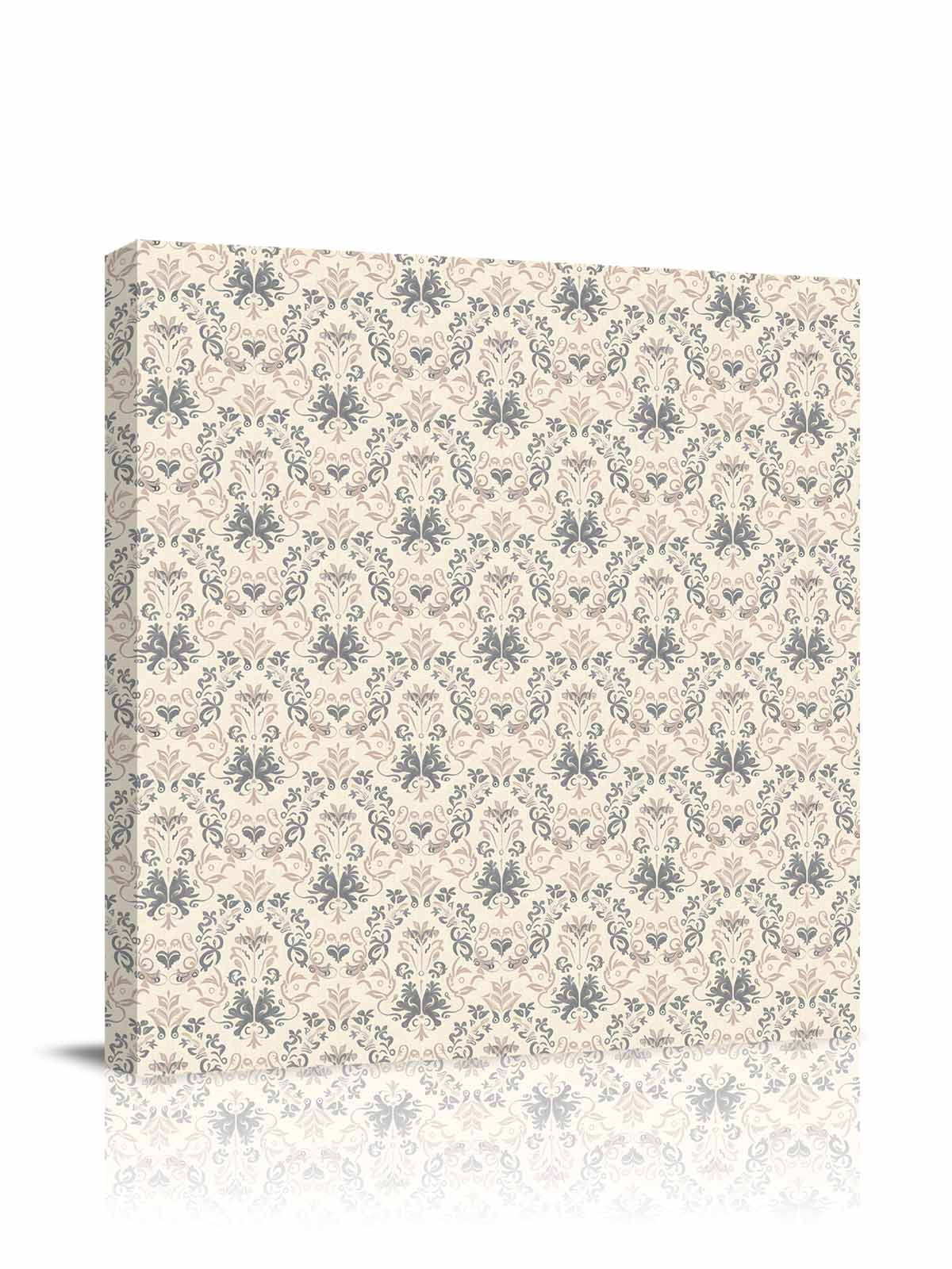Canvas Print Wall Art Baroque Pattern European Vintage Abstract Flowers ...
