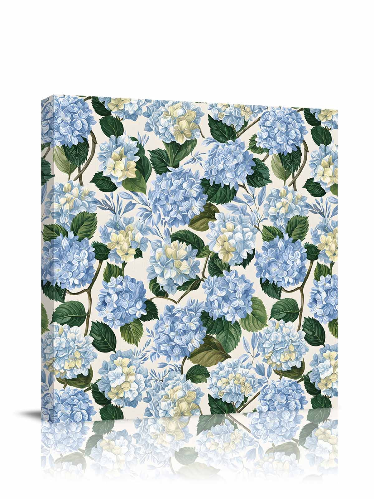 Canvas Print Wall Art Blue Hydrangea Floral Country Farmhouse ...