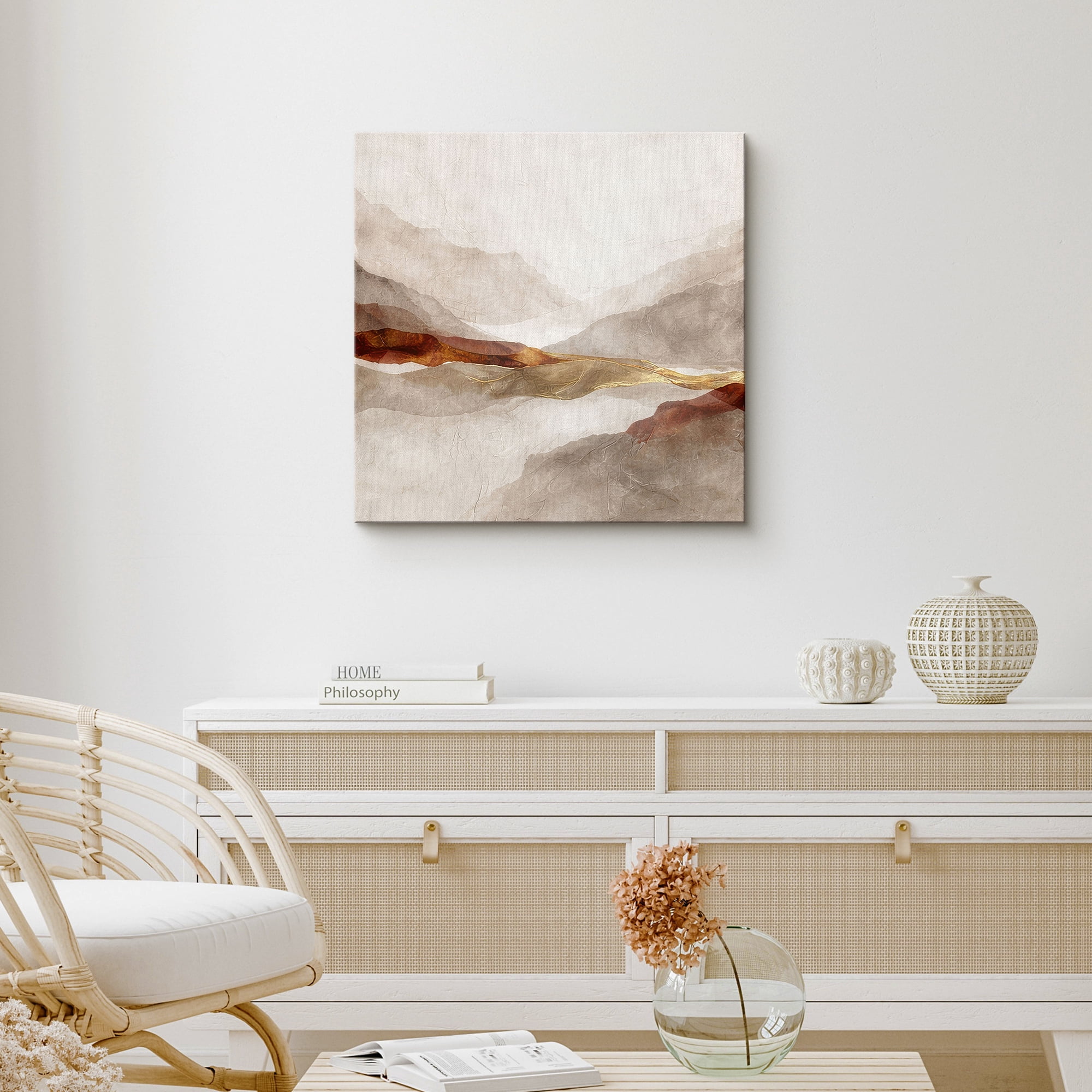 Canvas Print Wall Art Golden Horizon Landscape Print Soft Abstract ...