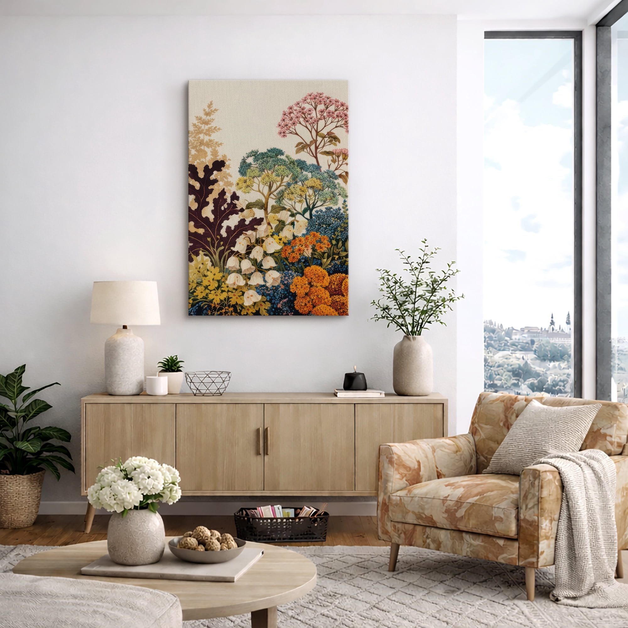 Canvas Print Wall Art Mixed Forest Flowers Print Detailed Botanical ...