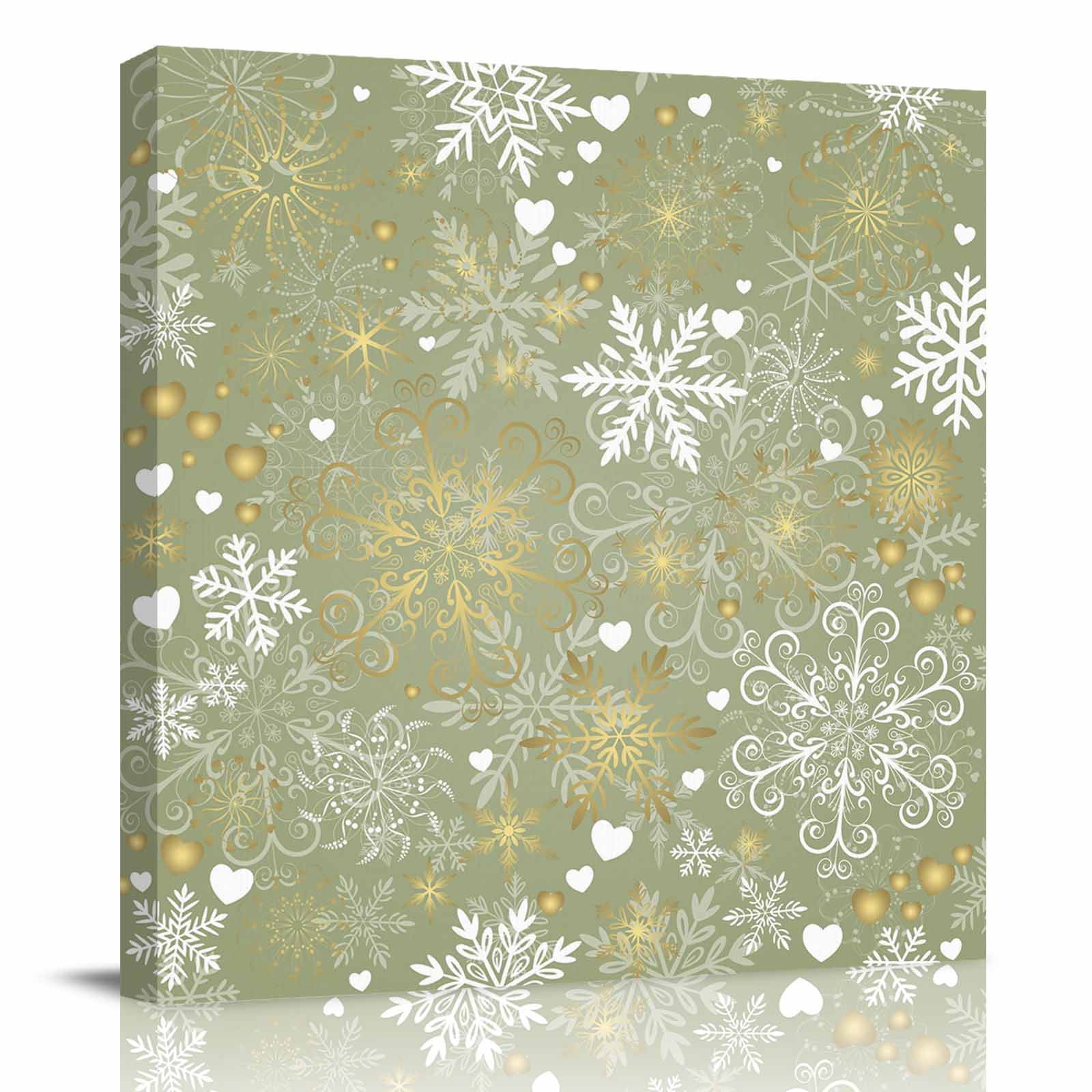 Canvas Print Wall Art Oil Paintings Christmas Snow Abstract Geometric ...