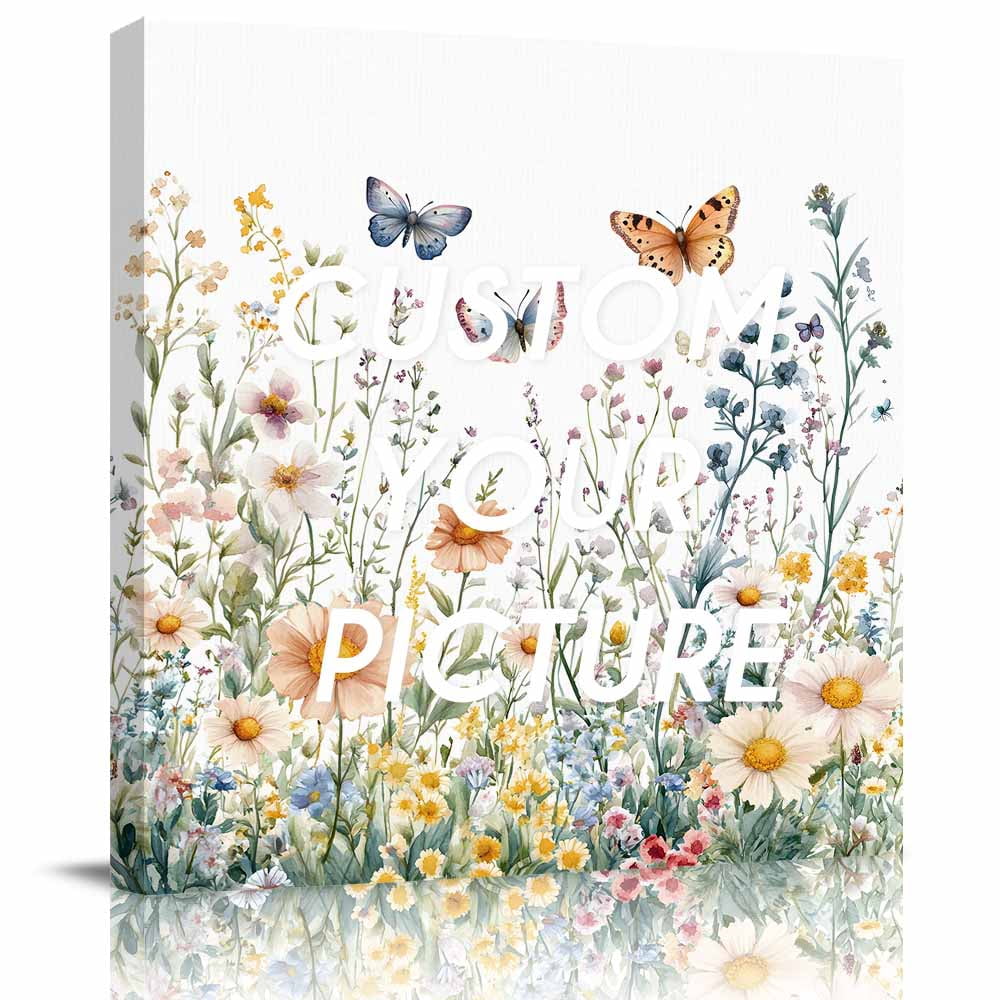Canvas Print Wall Art Oil Paintings Country Flower Butterfly Plant ...