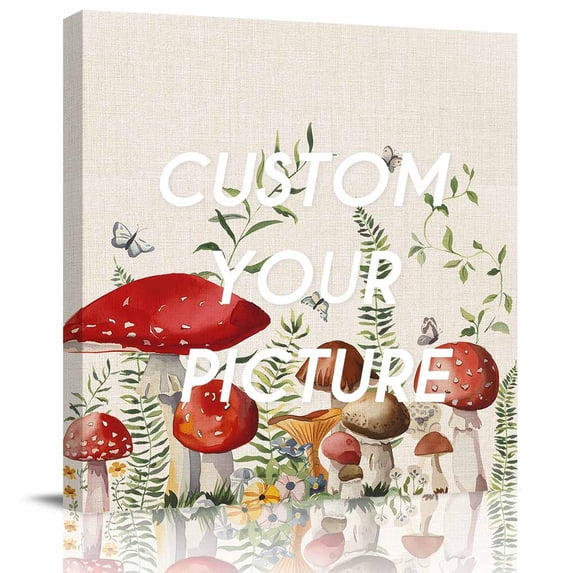Canvas Print Wall Art Oil Paintings Country Mushrooms Butterflies ...
