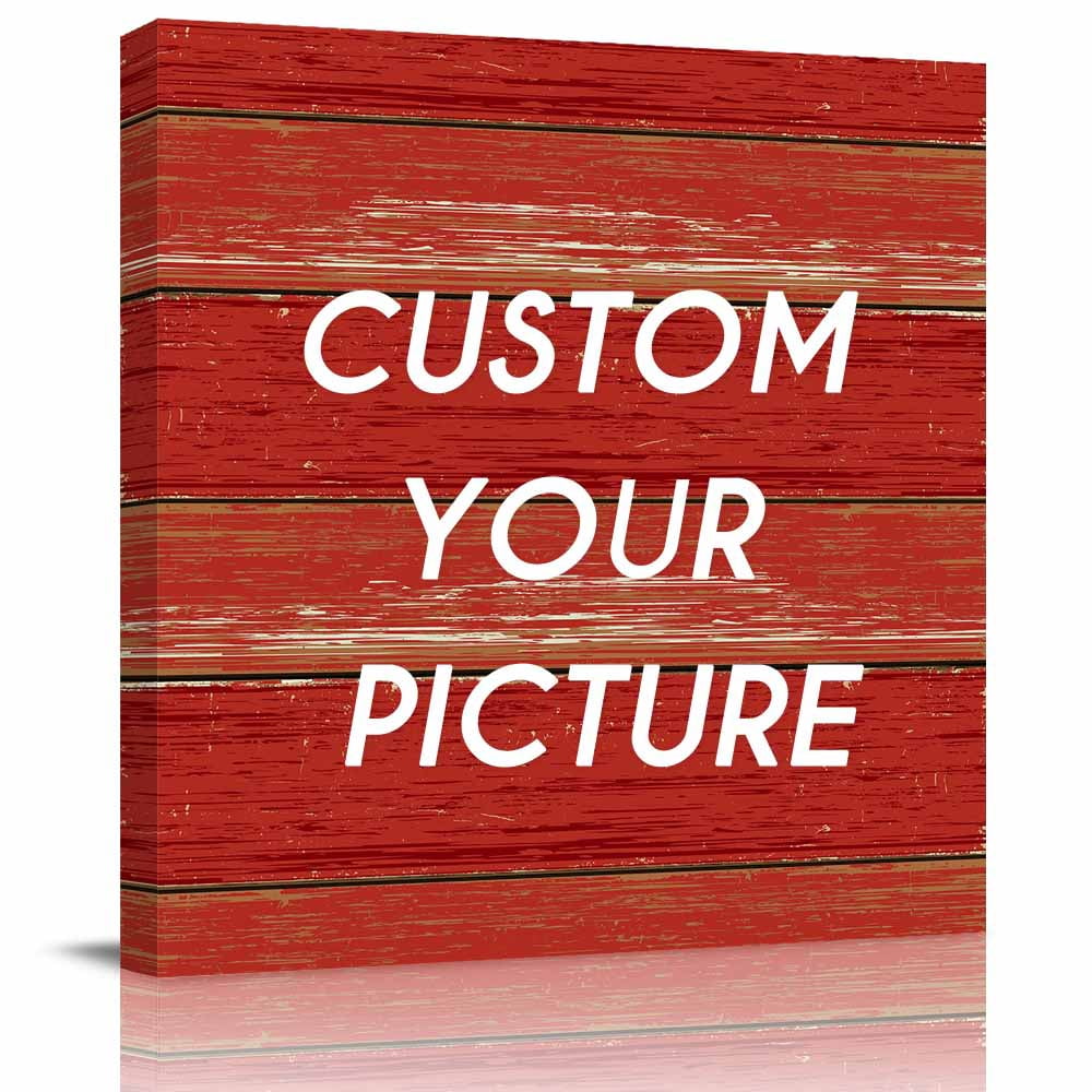 Canvas Print Wall Art Oil Paintings Farm Watercolor Red Wood Board ...