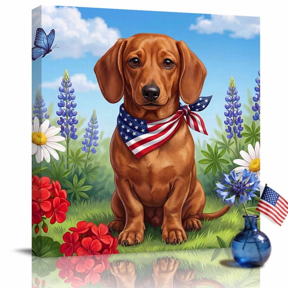 Canvas Print Wall Art Oil Paintings Independence Day Flag Picture ...