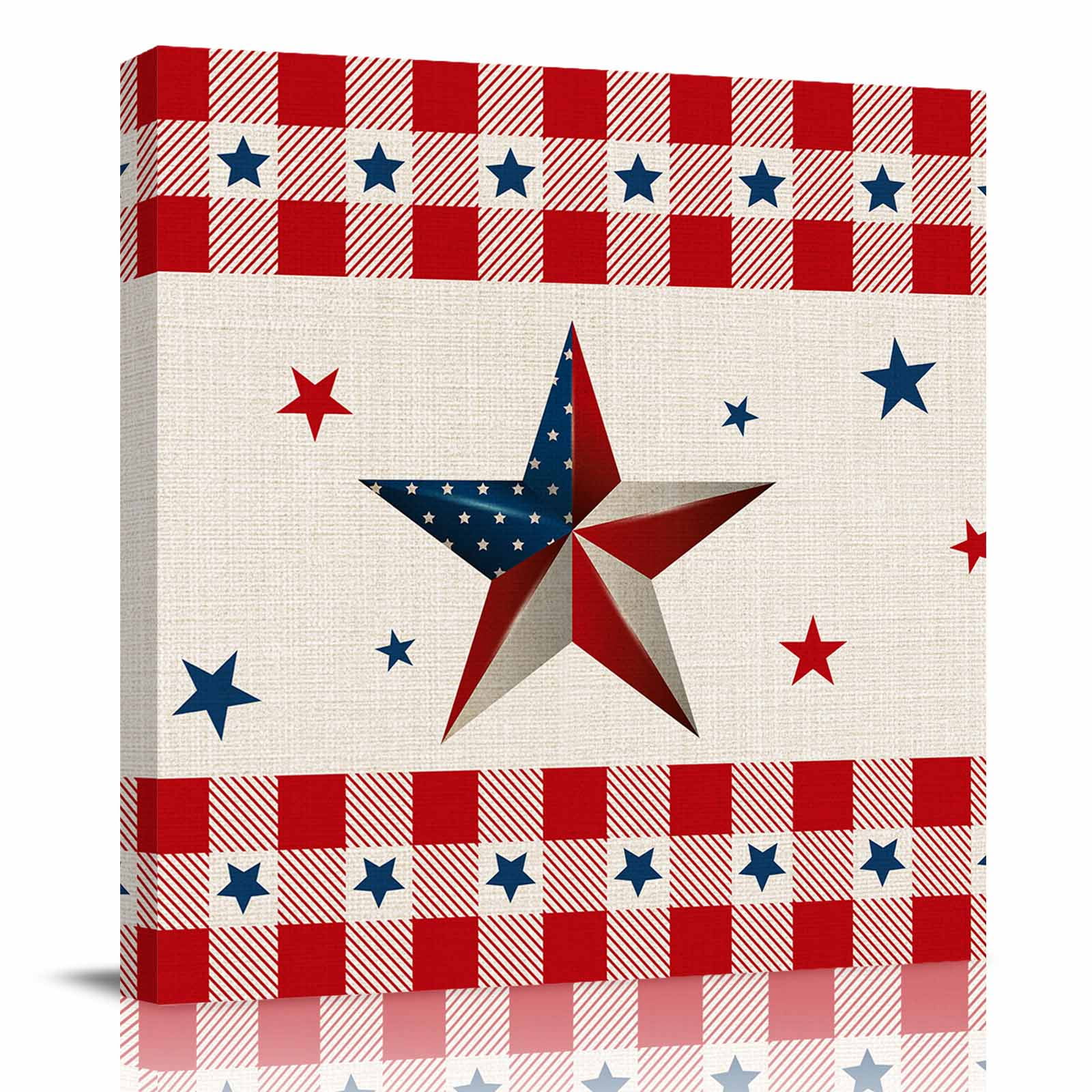 Canvas Print Wall Art Oil Paintings Memorial Day Patriotic USA Flag ...
