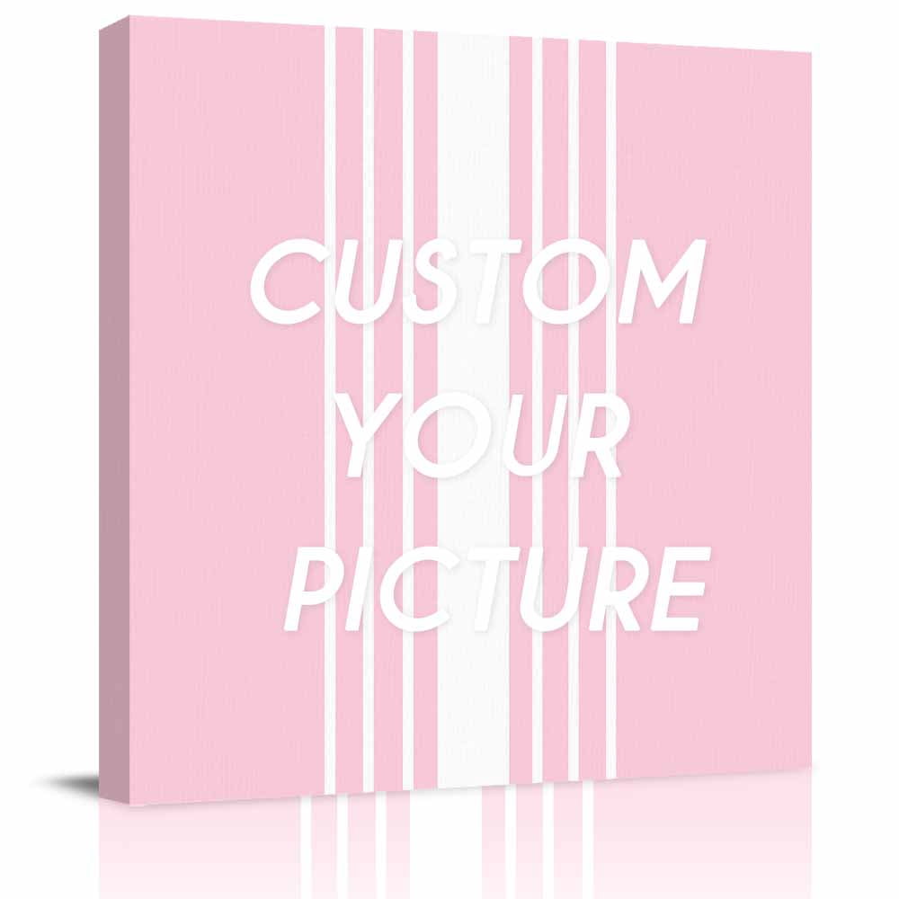 Canvas Print Wall Art Oil Paintings Modern Pink Stripes Picture Prints ...