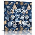 Canvas Print Wall Art Oil Paintings Ocean Shell Conch Navy Blue Picture ...