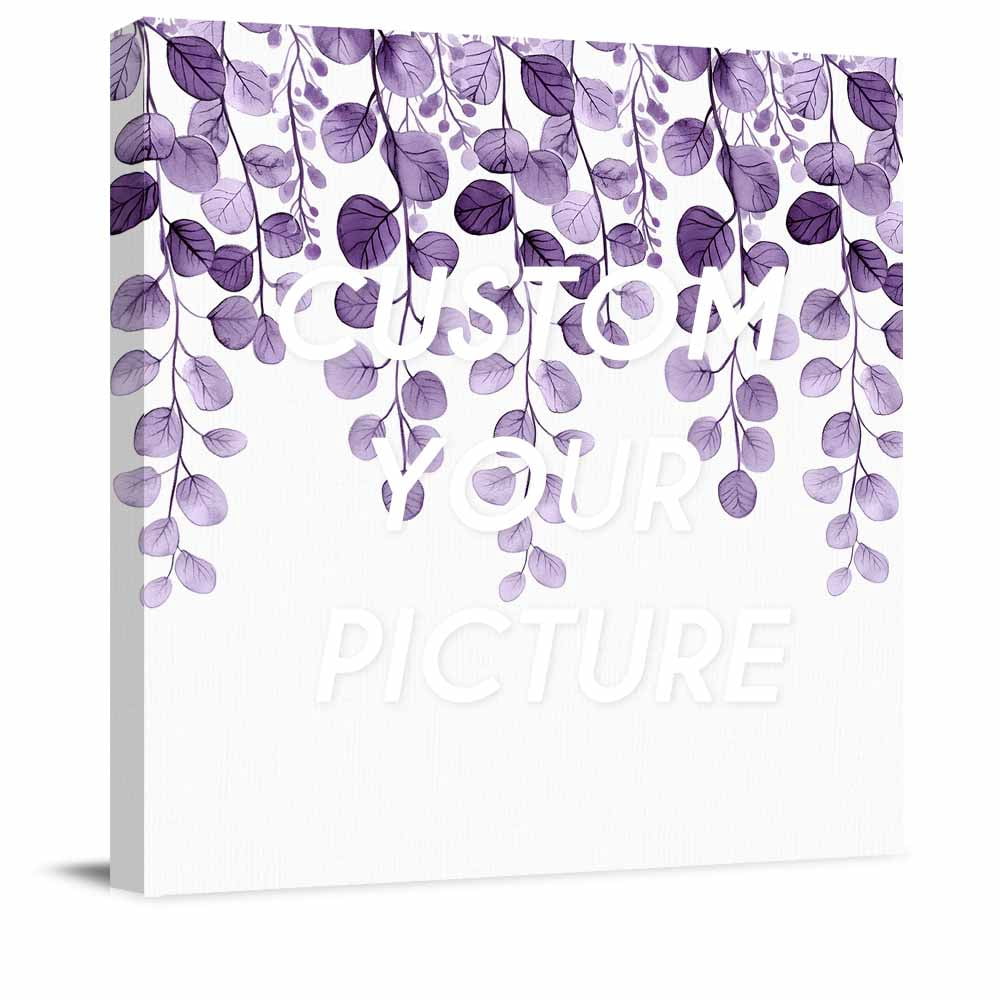 Canvas Print Wall Art Oil Paintings Oombre Purple Eucalyptus Leaf ...