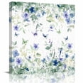 Canvas Print Wall Art Oil Paintings Purple Flowers Green Leaves ...