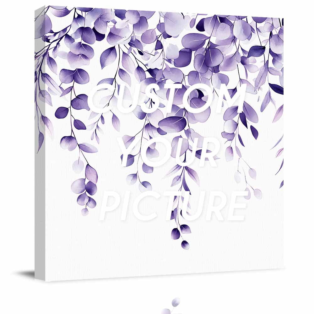 Canvas Print Wall Art Oil Paintings Purple Gradient Eucalyptus Leaves ...