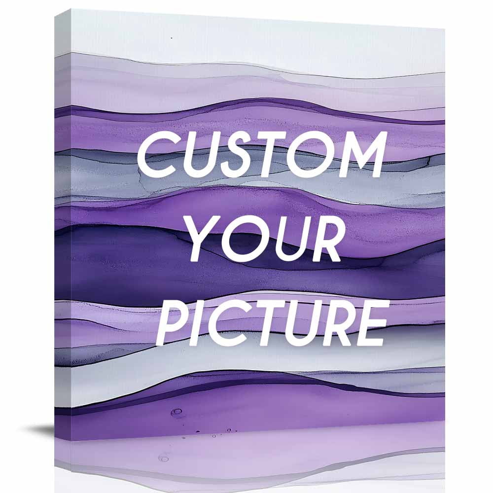 Canvas Print Wall Art Oil Paintings Purple Gradient Water Ripple ...