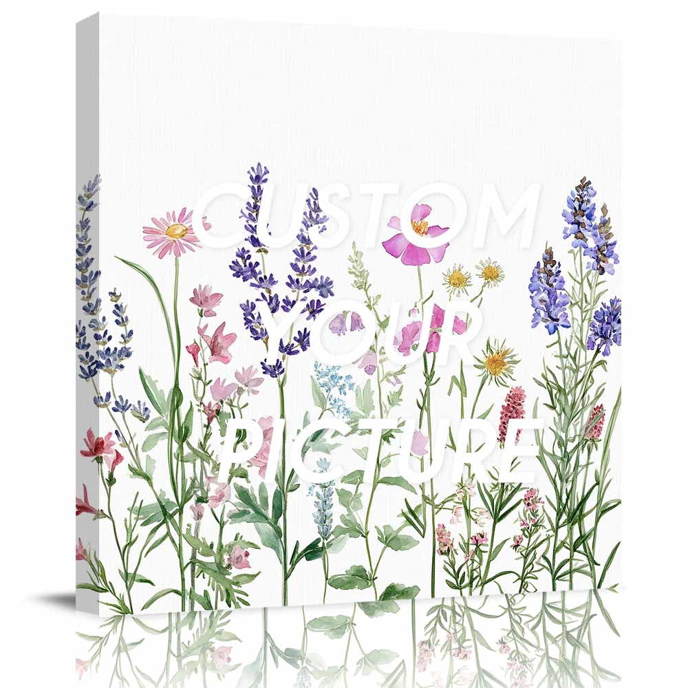 Canvas Print Wall Art Oil Paintings Spring Pink Flower Green Leaves ...