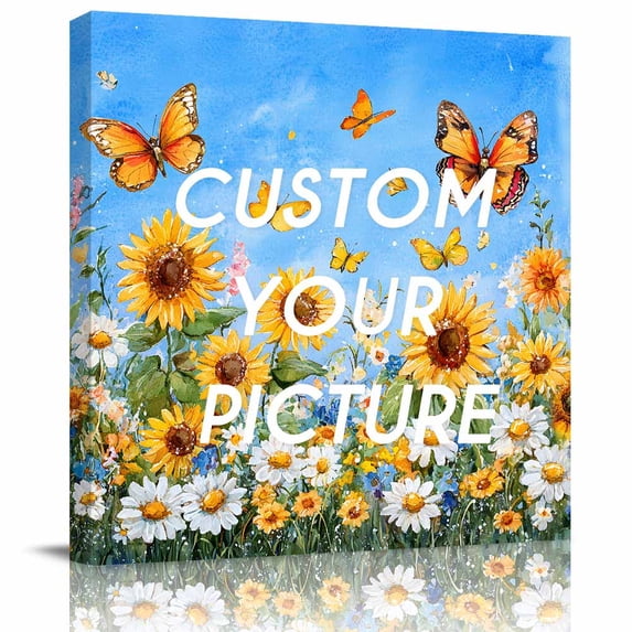 Canvas Print Wall Art Oil Paintings Spring Summer Butterfly Floral ...